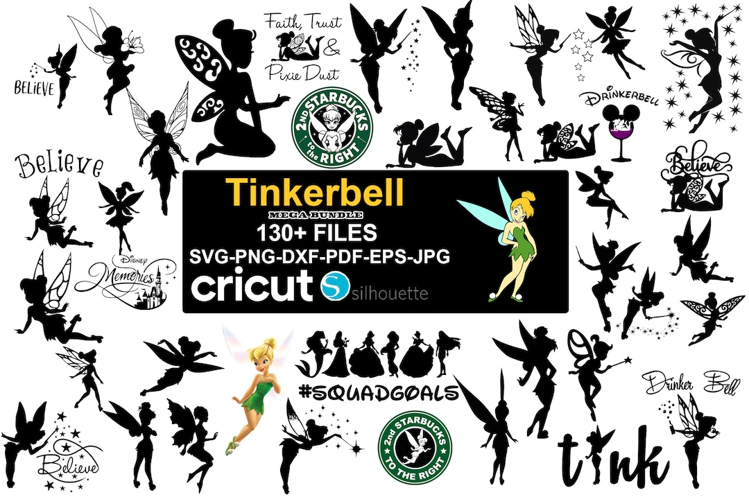 Tinkerbell Mega Bundle Svg, Tinkerbell Png, Tinkerbell Clipart ...