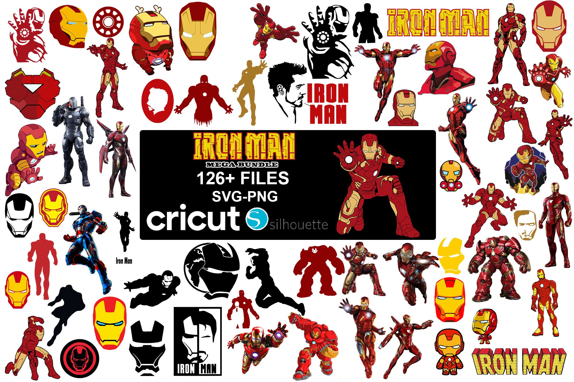 Iron Man Mega Bundle Svg, Iron Man Png, Iron Man Clipart, Iron Man Svg ...