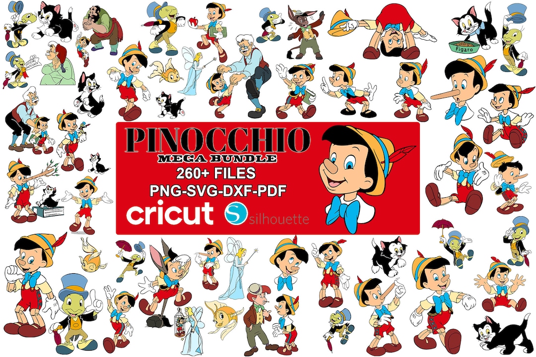 Pinocchio 260 Clipart Bundle, Pinocchio Svg Cut Files for Cricut ...