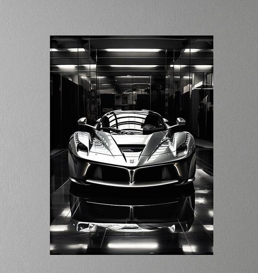 Silver Laferrari Aperta Poster: Black & White Supercar Print - Etsy