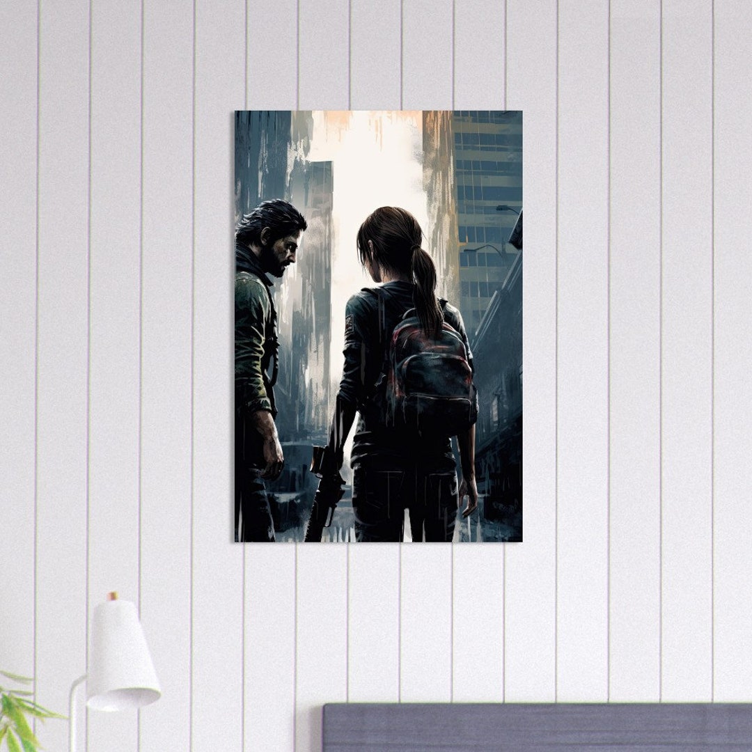 The Last of Us Inspired Video Game Poster, Joel & Ellie in City Scene ...