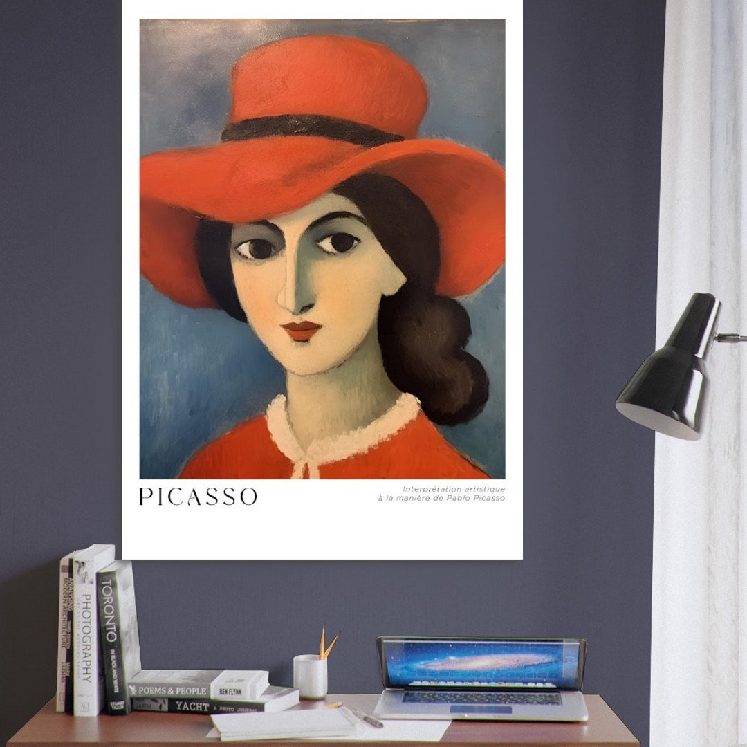 A Pablo Picasso Lady Portrait Poster Print, Exhibition Gallery Wall Art ...