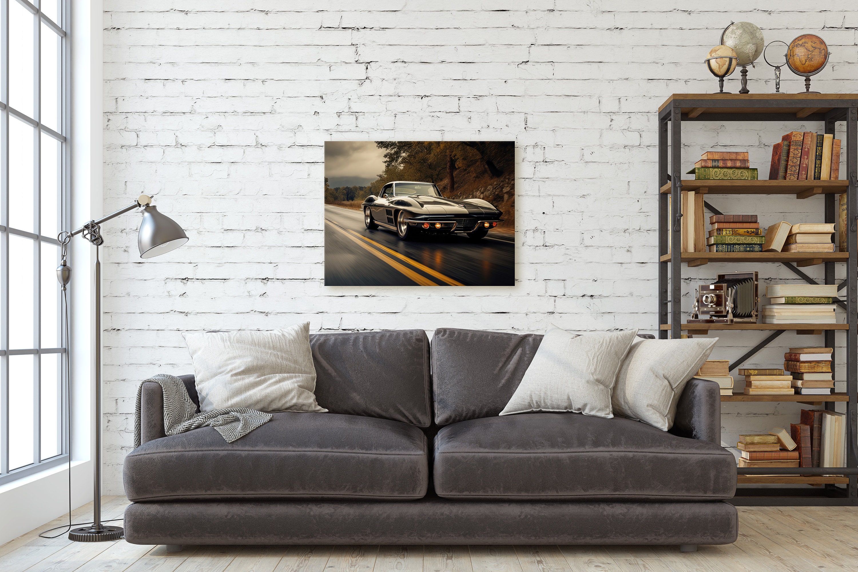 Stunning Chevrolet Corvette C2 Canvas Print, Vintage Car Art, Perfect ...