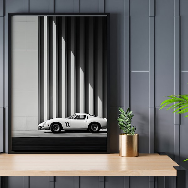 Black and White Car Poster - Etsy