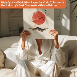 Square Red Sun Hokusai Ukiyo-e Japanese Wall Art Landscape Poster Print ...