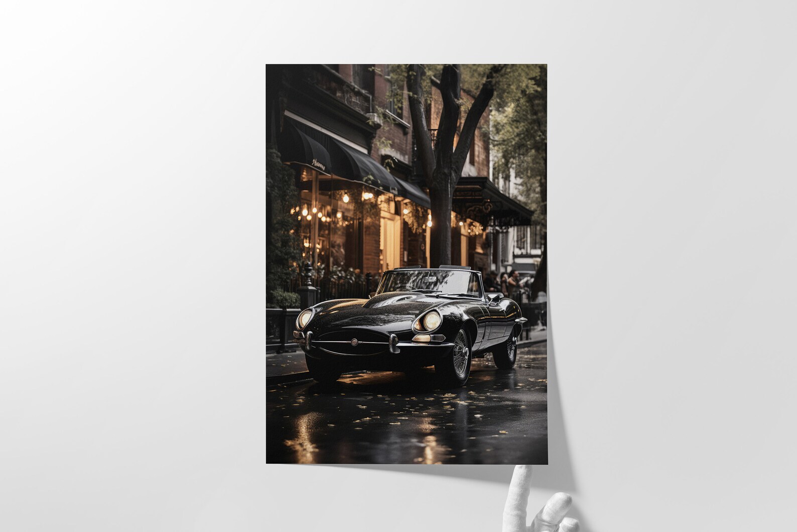 1963 Jaguar E-type Roadster Color Poster Elegant Car Art Jaguar Wall ...
