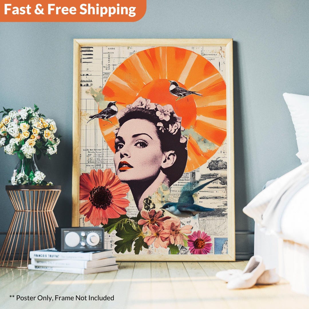 Vintage Fashion Collage Wall Art Poster Print Moodboard Visual Board ...