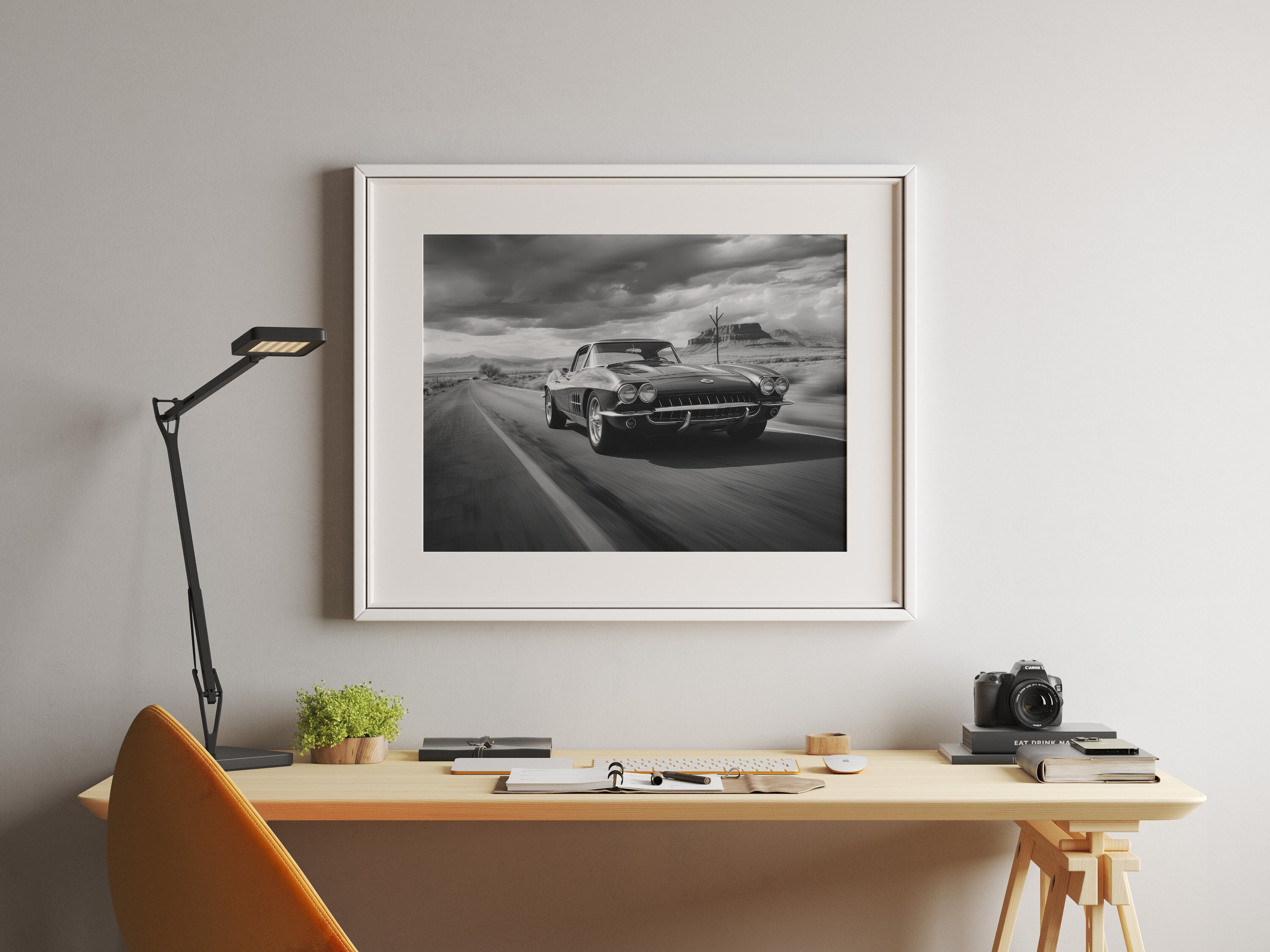 1963 Chevrolet Corvette C2 B&W Car Poster, Gifted Poster Prints Perfect ...