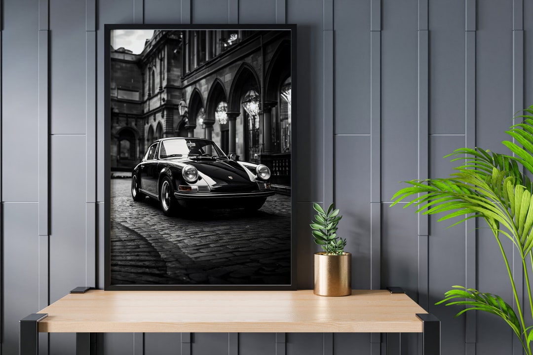 1963 Porsche 911 Turbo Poster Print, Black White Car Posters, Car Wall ...