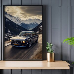 1972 BMW CSL: Stunning Blue Iconic Car Poster Print Classic - Etsy