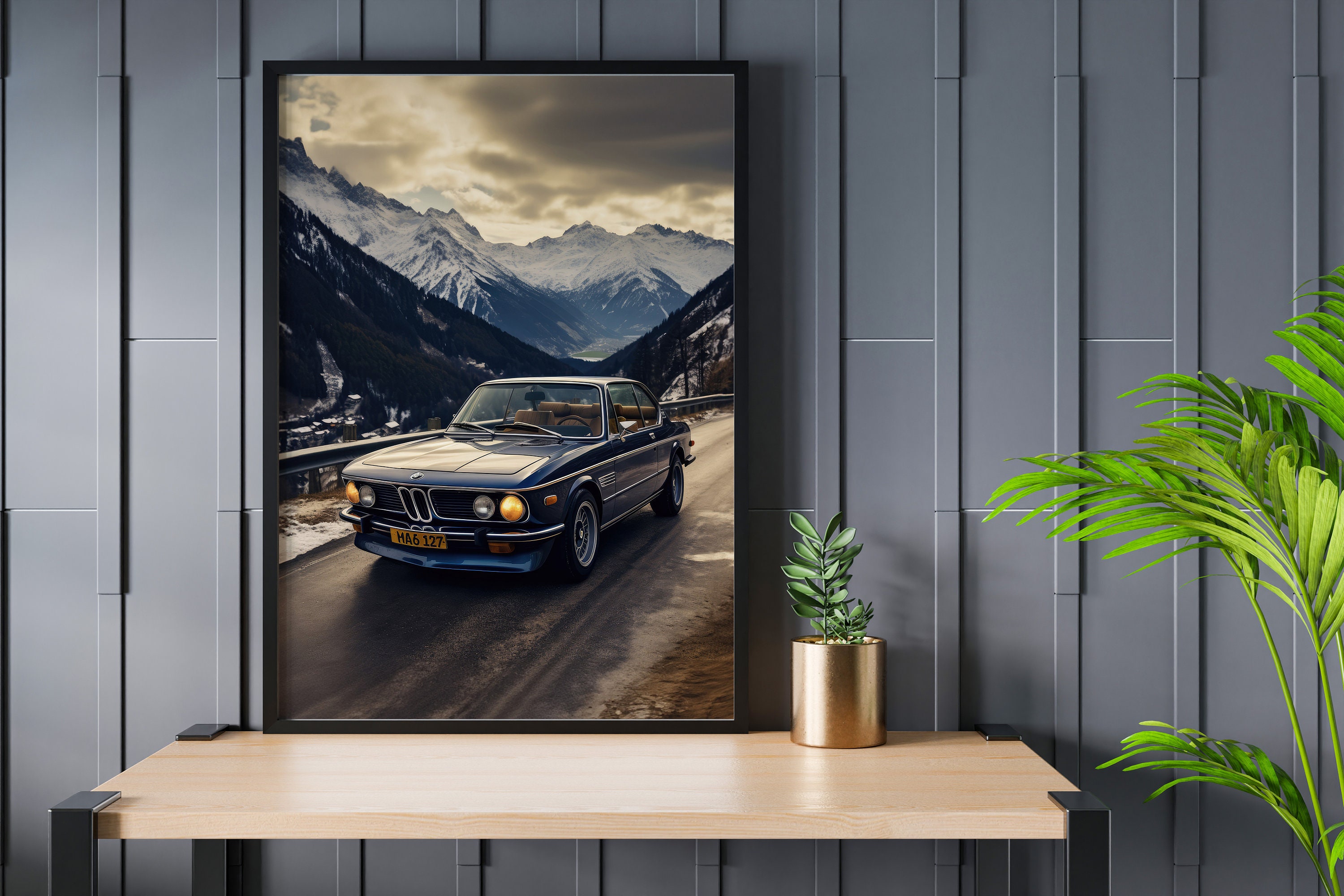 1972 BMW CSL: Stunning Blue Iconic Car Poster Print Classic - Etsy