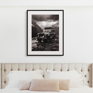 1948 Land Rover Defender Poster Iconic Off-road B&W Ar, Adventurous ...