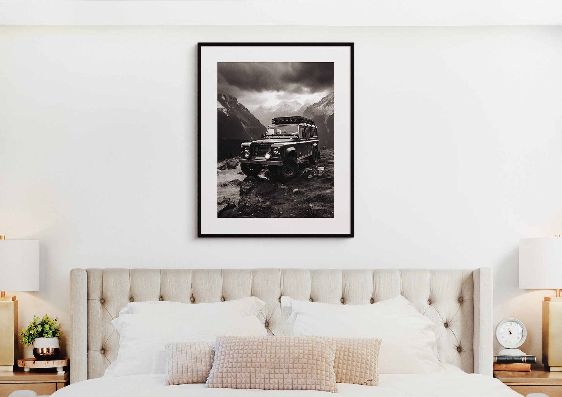 1948 Land Rover Defender Poster, Iconic Off-road B&W Art, Adventurous ...