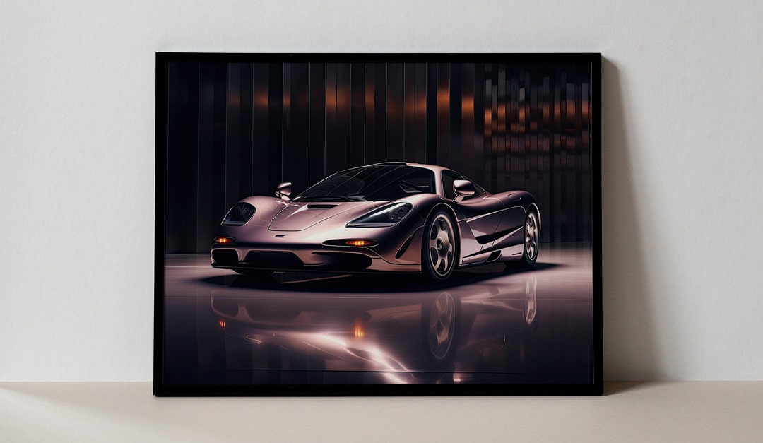 Mclaren F1 Car Poster Metal Framed Car Art Mclaren Wall Art Framed Car ...
