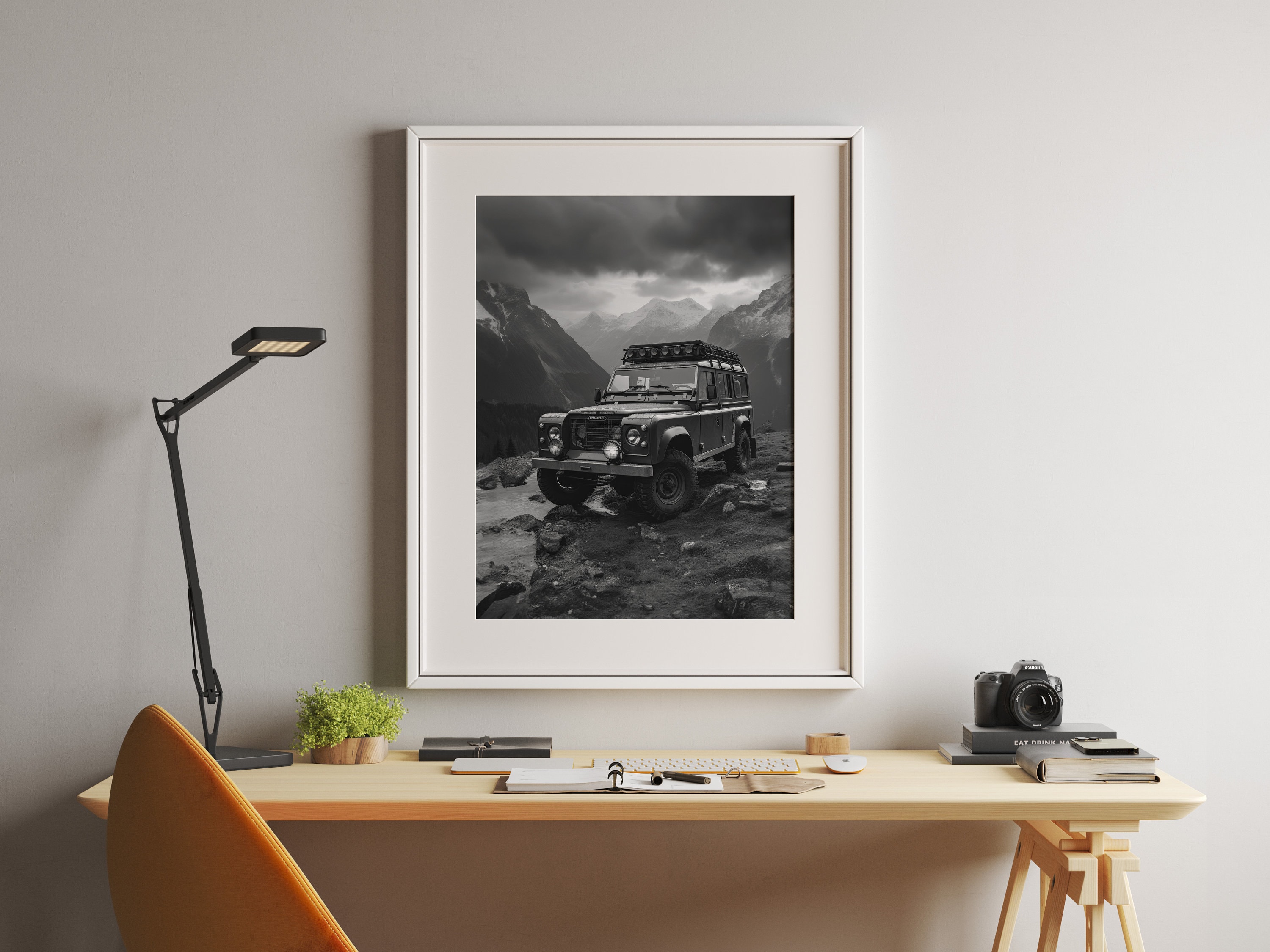 1948 Land Rover Defender Poster, Iconic Off-road B&W Art, Adventurous ...