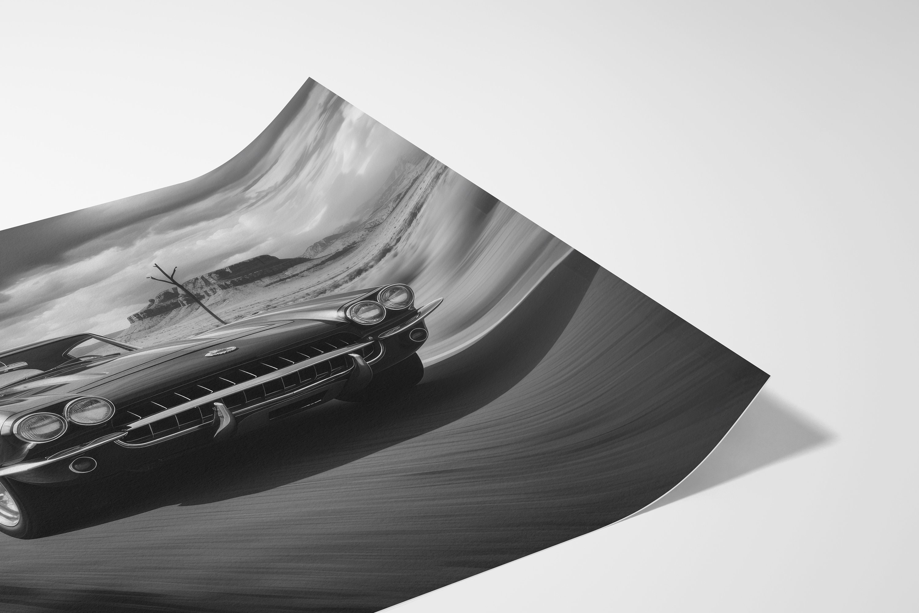 1963 Chevrolet Corvette C2 B&W Car Poster, Gifted Poster Prints Perfect ...