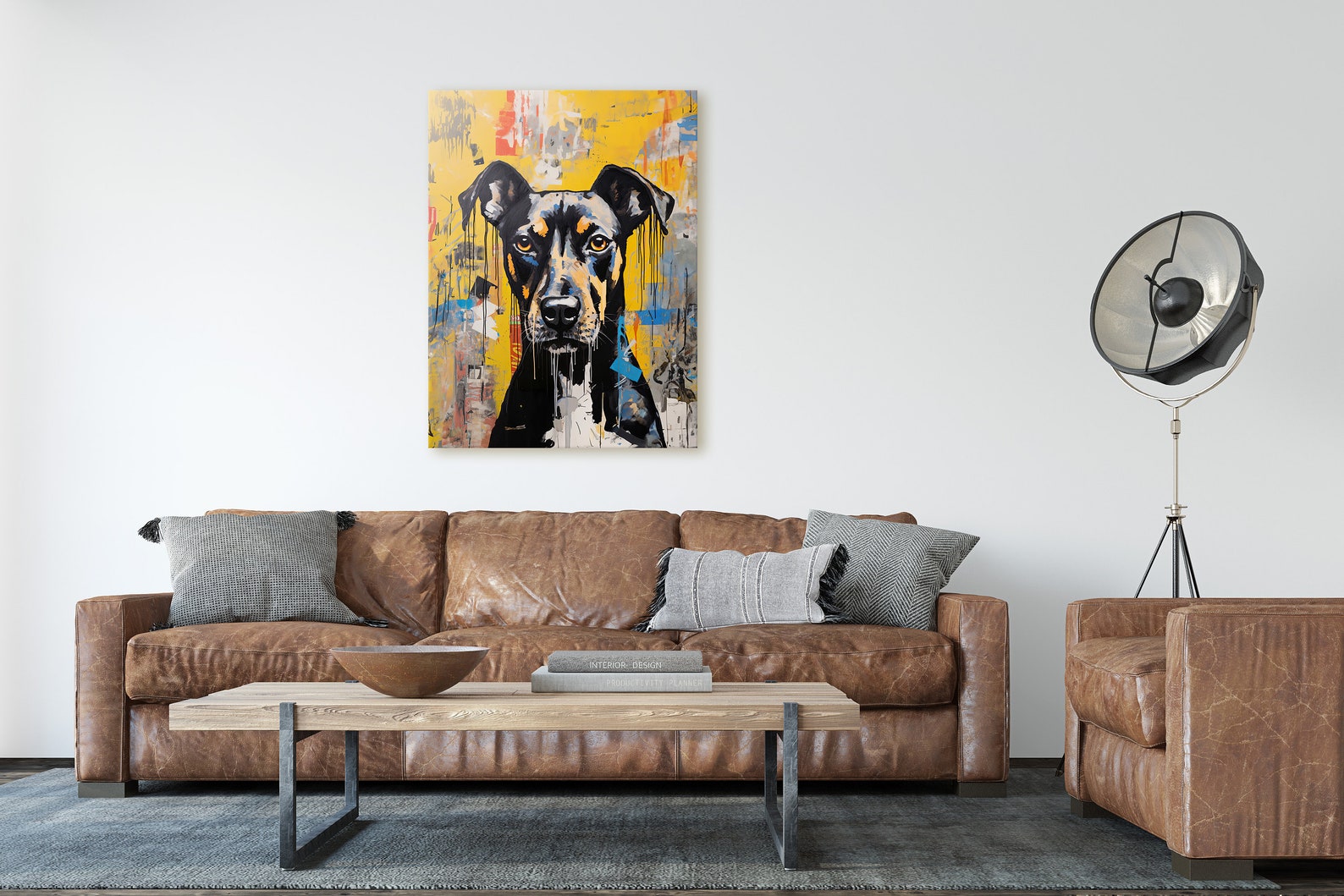 Black and Tan Dog Portrait: Graffiti Pop Art Rolled Canvas - Etsy