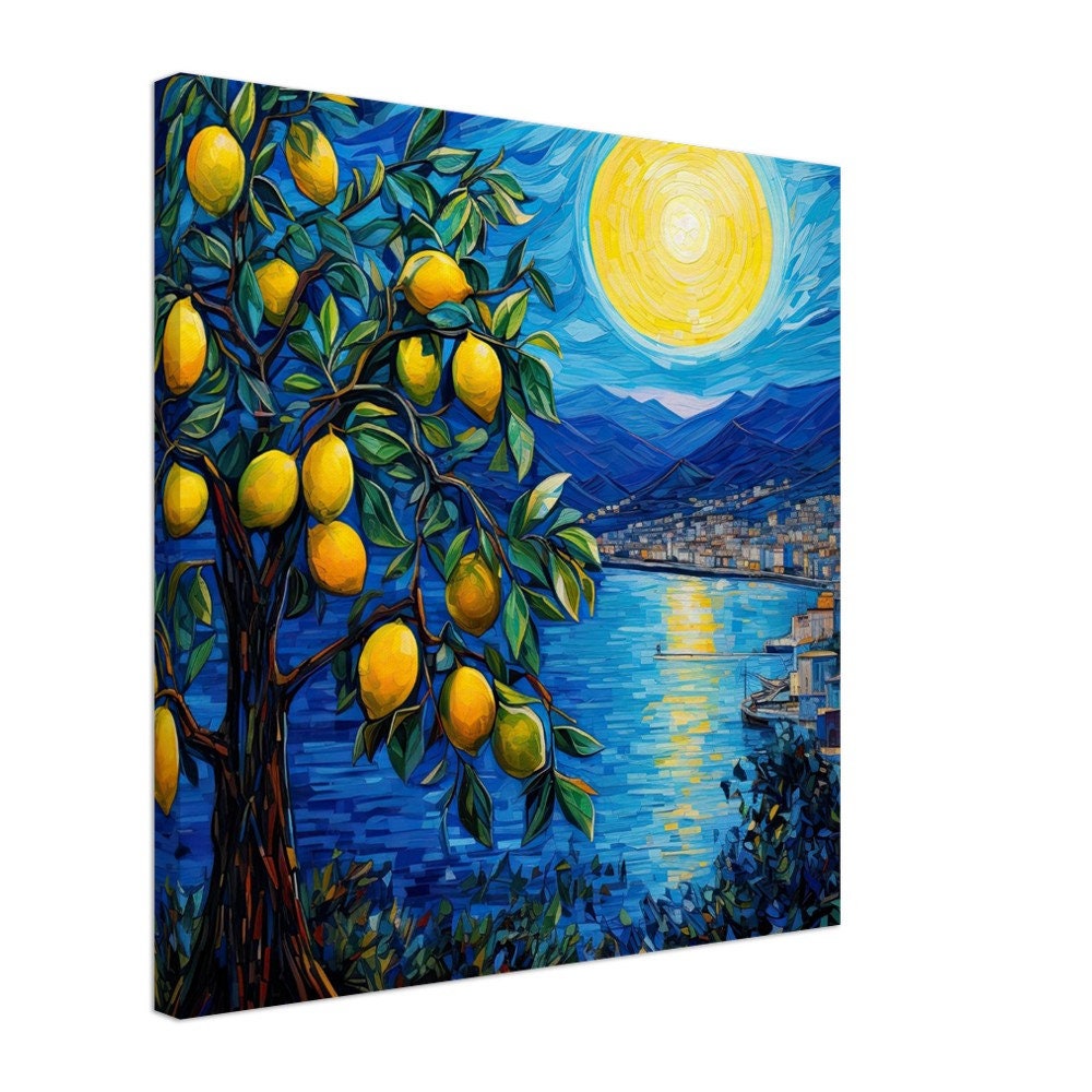 Van Gogh-inspired Amalfi Lemons Under Yellow Moon Van Gogh - Etsy