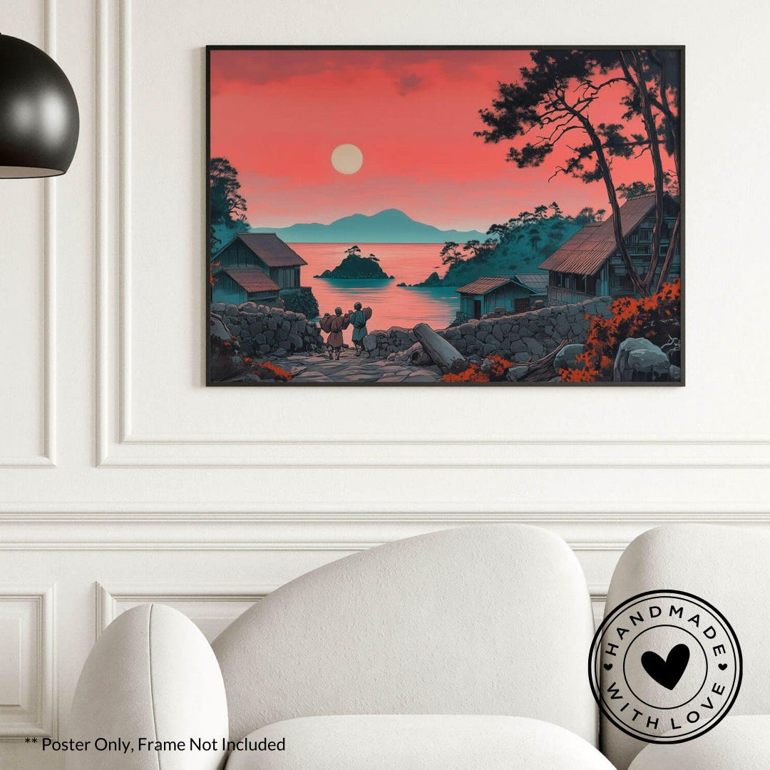 Hokusai Ukiyo-e Japanese Landscape Art Print: Red Home Decor - Etsy