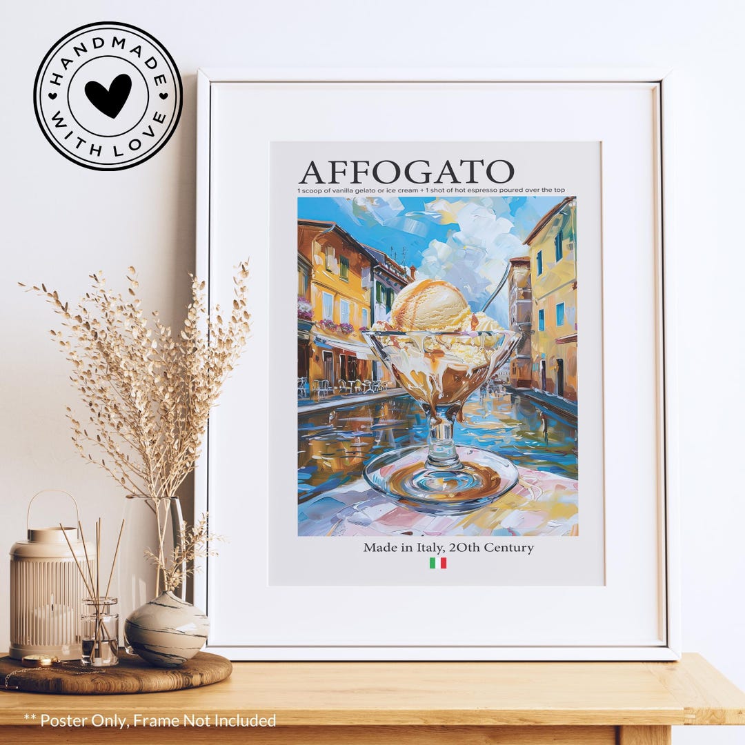 Affogato Coffee Poster Wall Art Print With Recipe, Perfect Coffee Lover ...