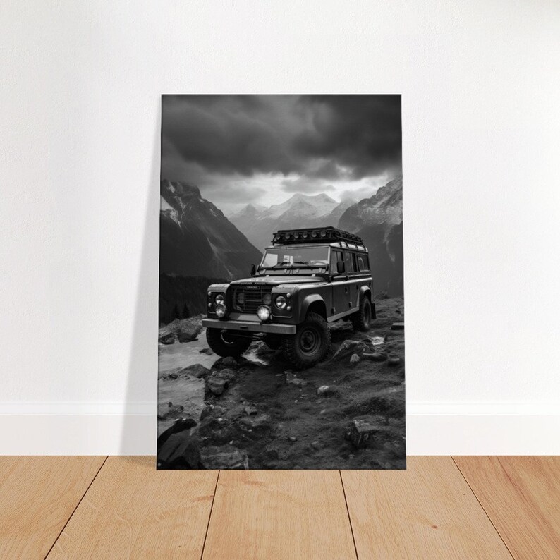 Land Rover Defender B&W Canvas, Offroad Car Art, World's Beloved 4x4 ...