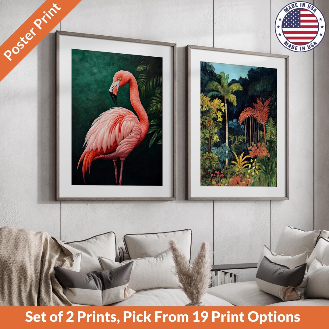 2 Pack Bundle Henri Rousseau Print Rousseau Poster Tropical Jungle ...