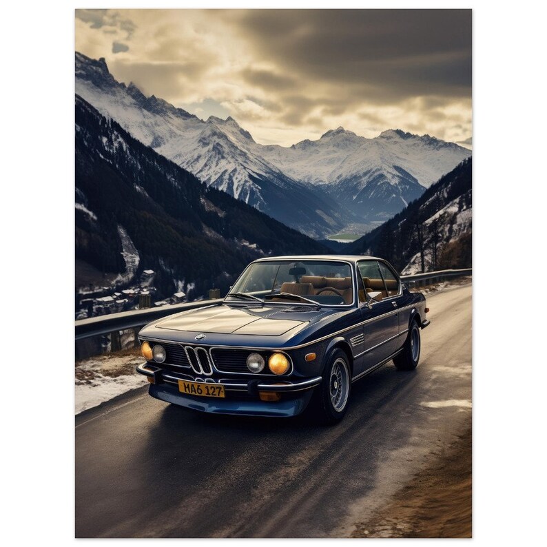 1972 BMW CSL: Stunning Blue Iconic Car Poster Print Classic - Etsy