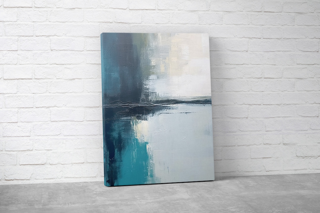 Abstract Blue Ocean Canvas Print: Modern Coastal Wall Art (rolled ...