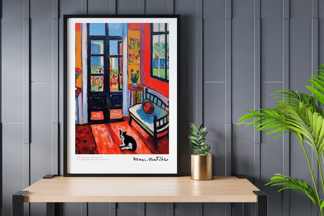 Matisse Style Art Print: Fauvism Red Blue Window Poster - Etsy