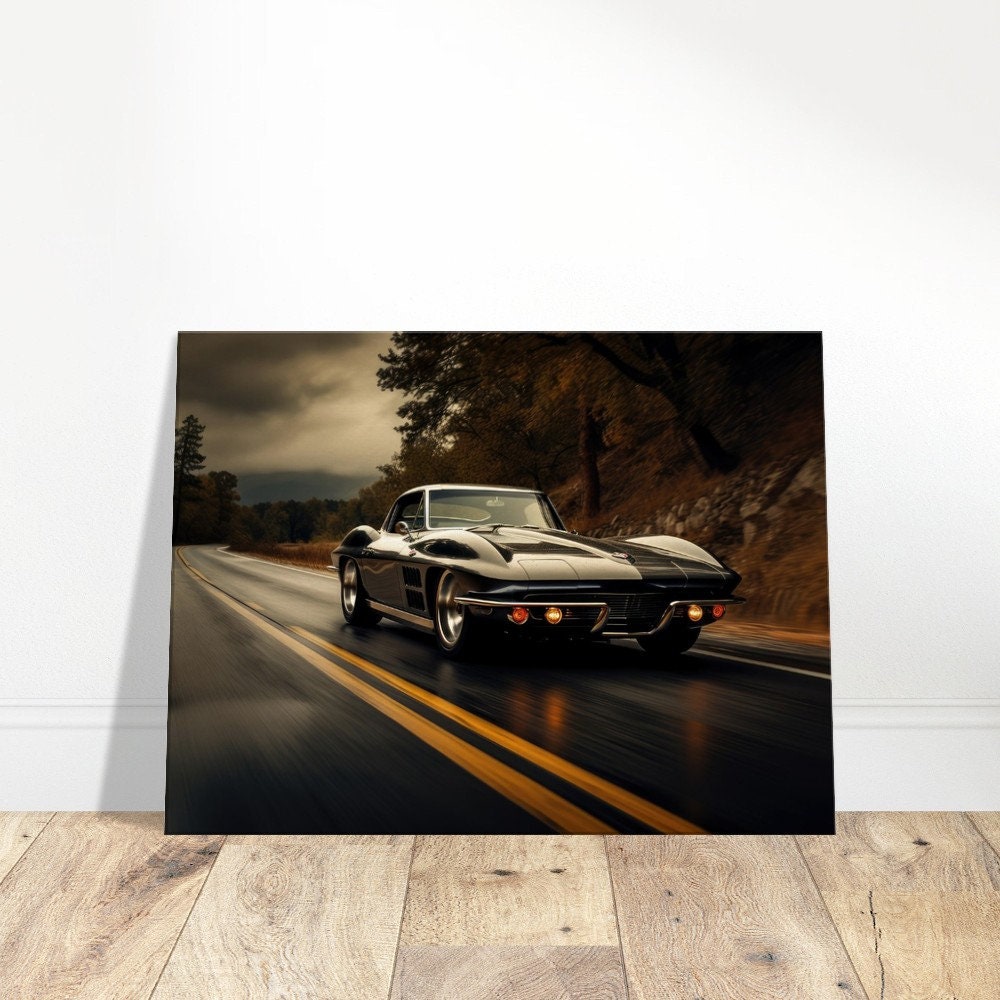 Stunning Chevrolet Corvette C2 Canvas Print, Vintage Car Art, Perfect ...