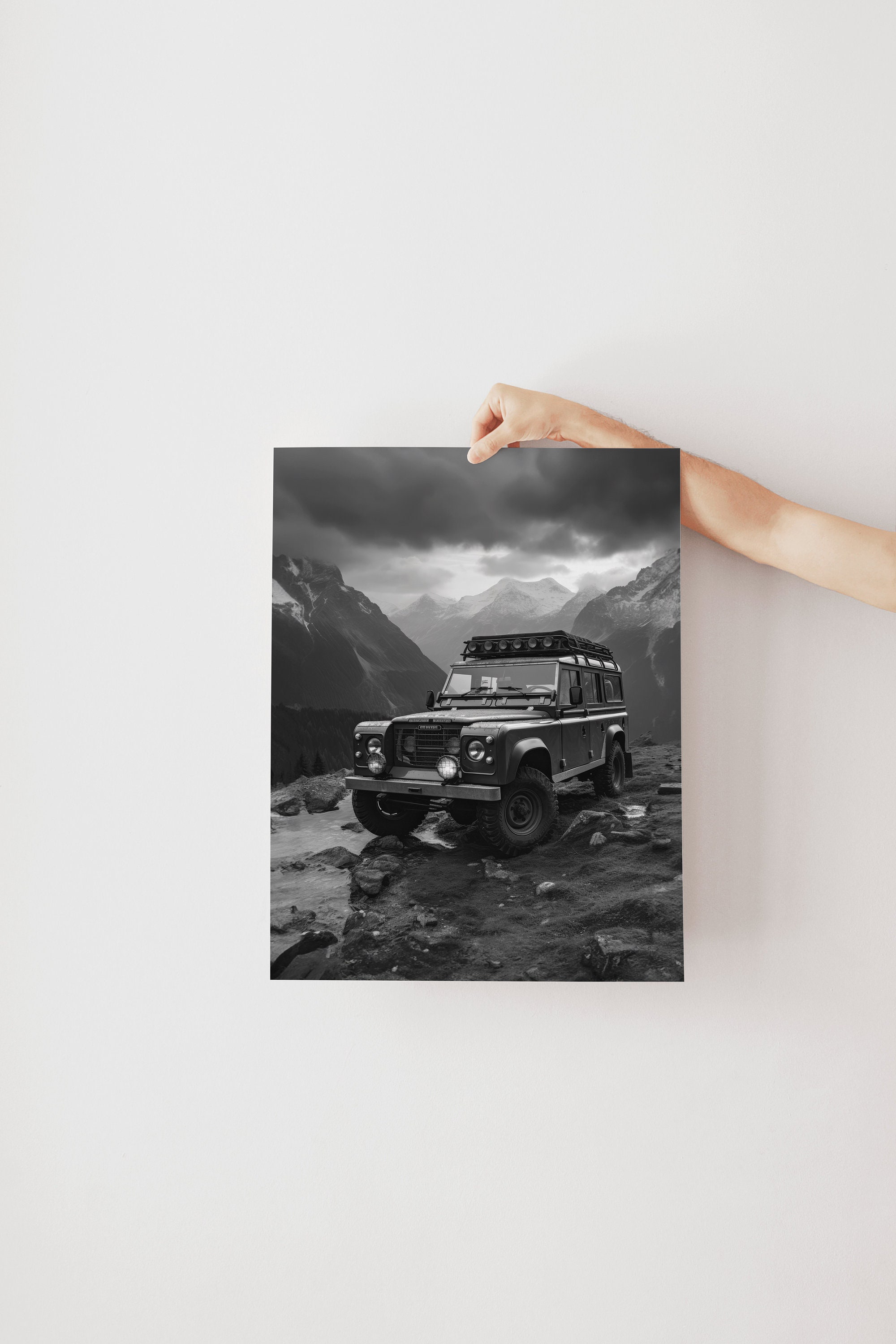 1948 Land Rover Defender Poster, Iconic Off-road B&W Art, Adventurous ...