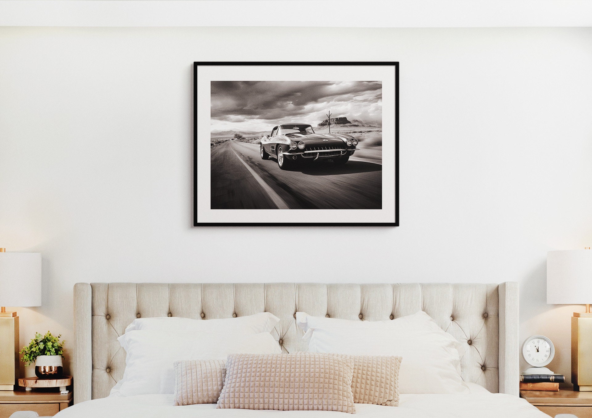 1963 Chevrolet Corvette C2 B&W Car Poster, Gifted Poster Prints Perfect ...