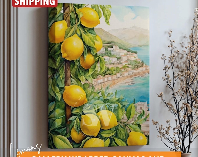 Amalfi Coast Lemon Wall Art Print: Italian Riviera Painting - Etsy Canada