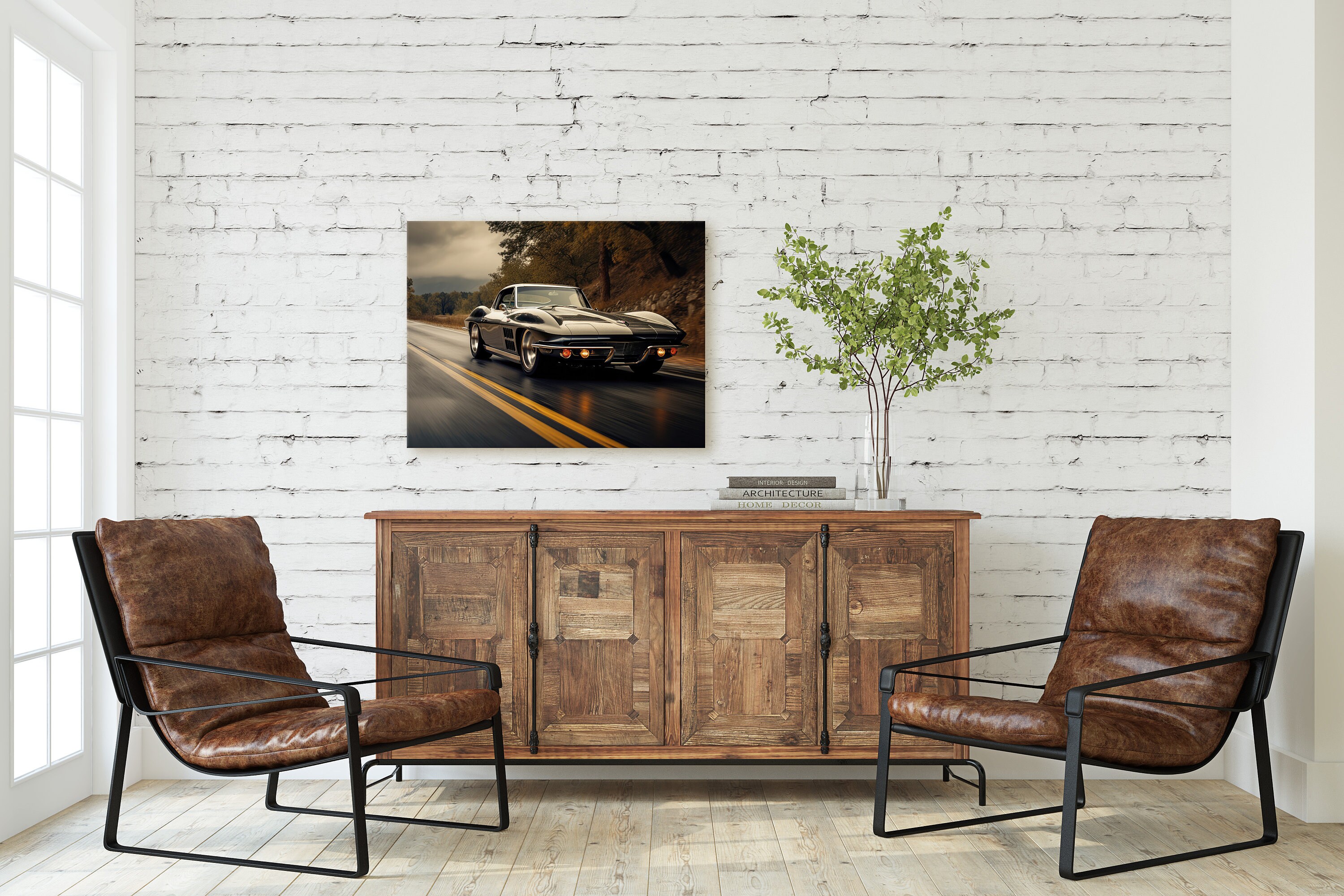 Stunning Chevrolet Corvette C2 Canvas Print, Vintage Car Art, Perfect ...