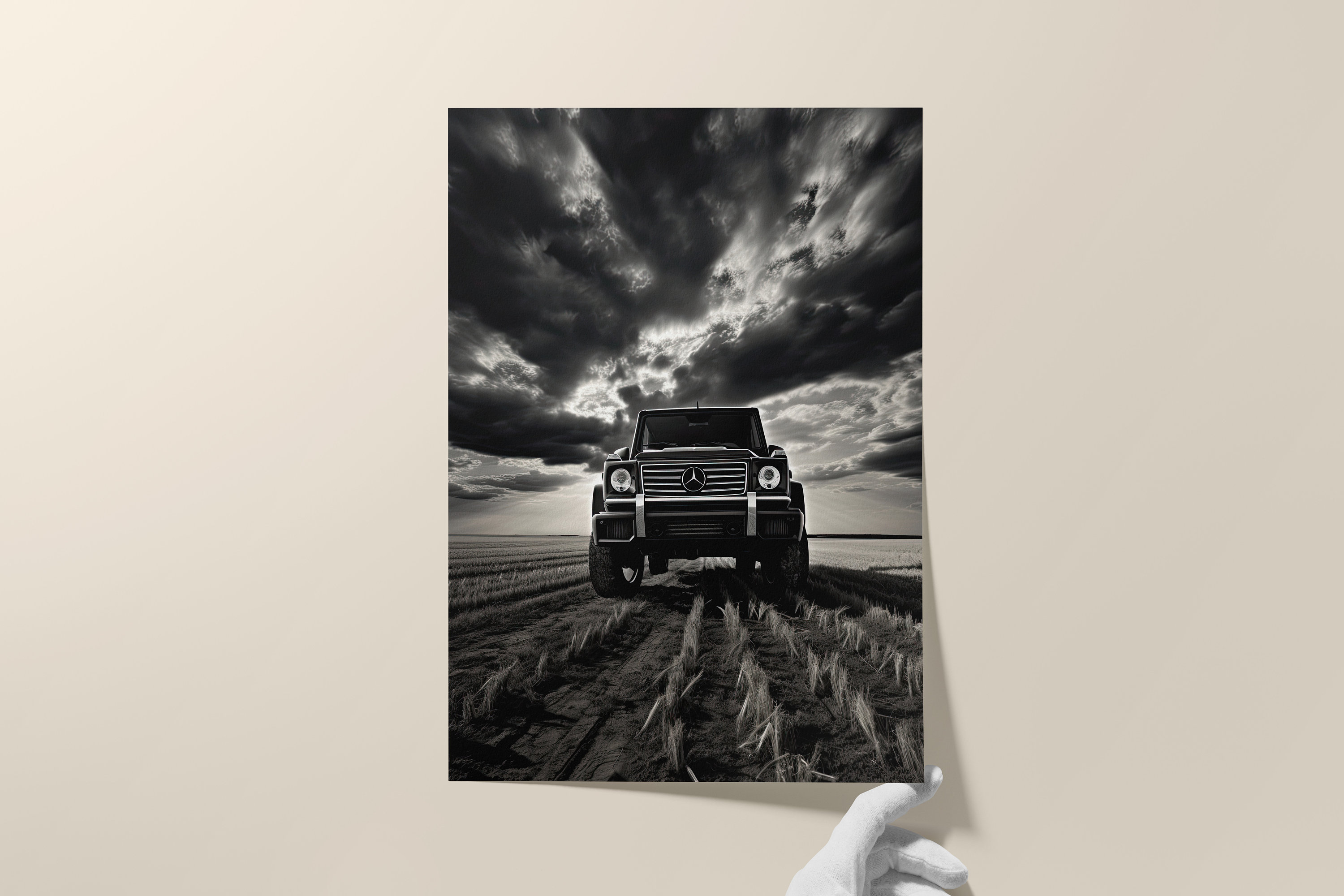 Gray Mercedes G Wagon Field Poster, Off-road SUV Art, G Wagon Wall ...