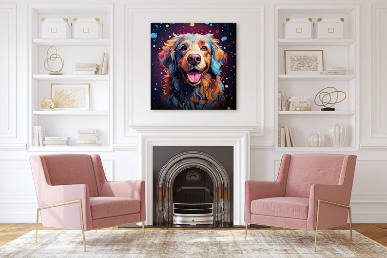 Cheerful Goldendoodle Pop Art Canvas Contemporary Dog Wall Decor ...