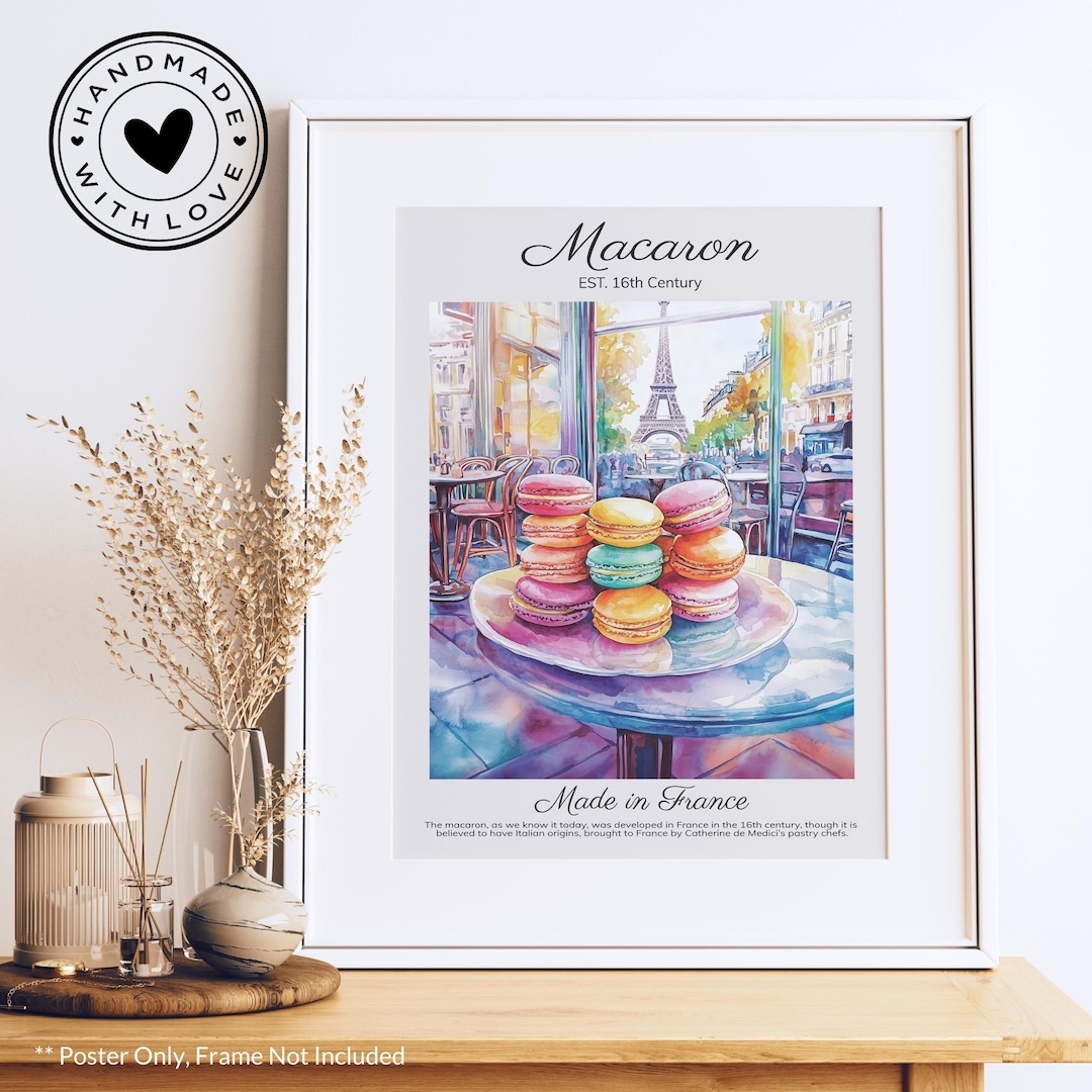 Vintage French Macaron Poster French Pastry Food Poster, Dessert Print ...