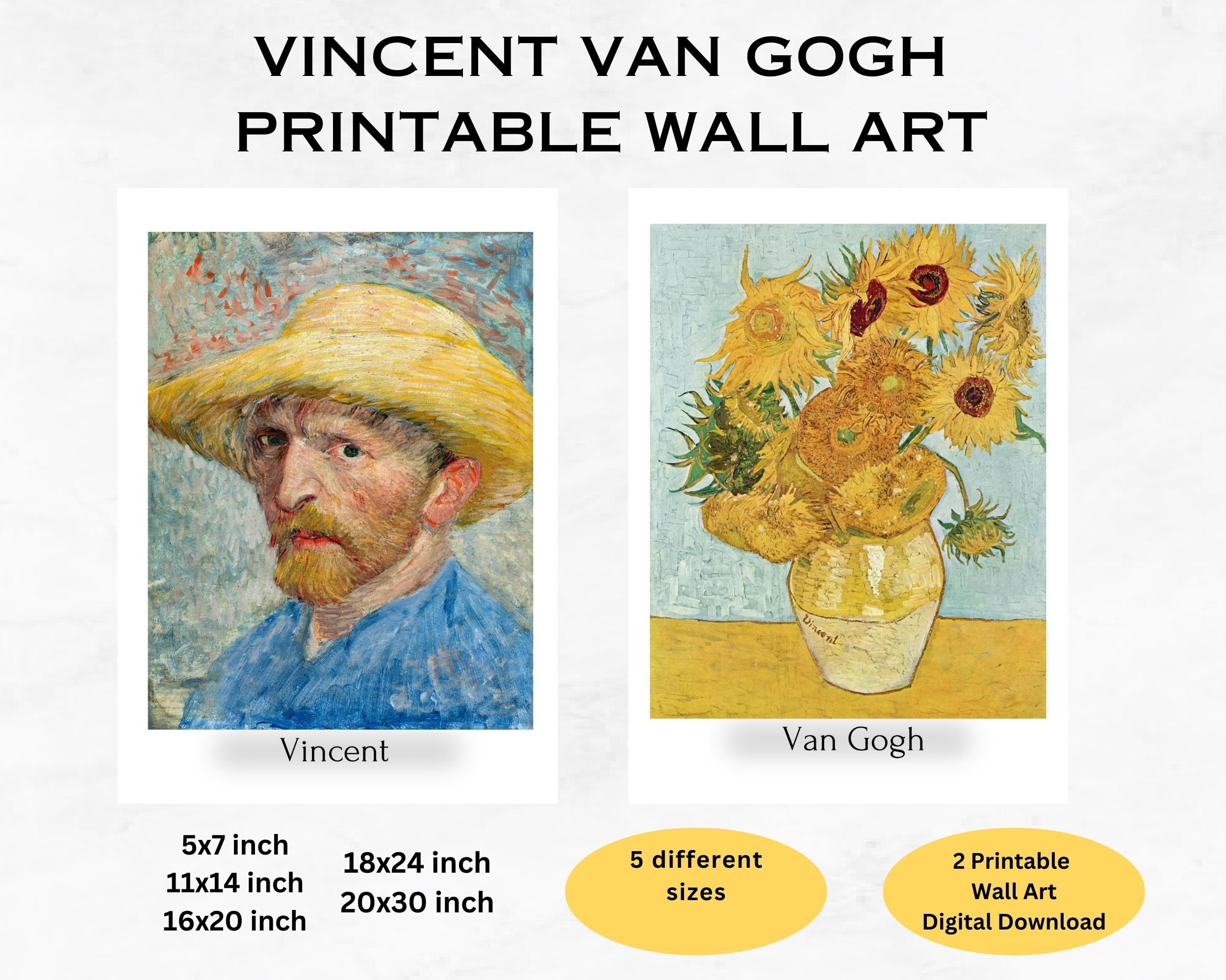 Vincent Van Gogh Wall Art, Vincent Wall Art, Van Gogh Wall Art, Van Gogh Digital Wall Art, Van ...