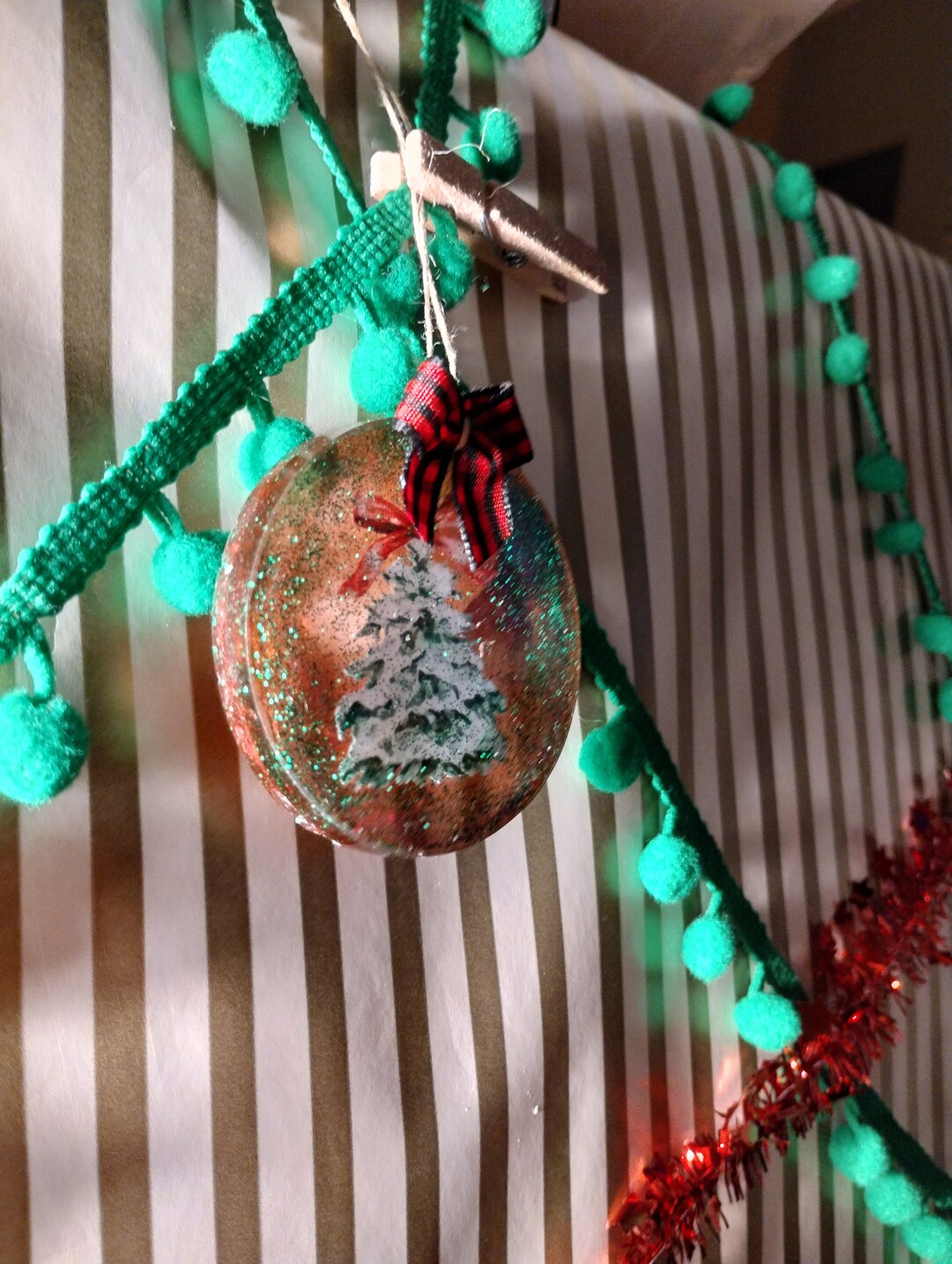 Round Holiday Tree Ornament - Etsy