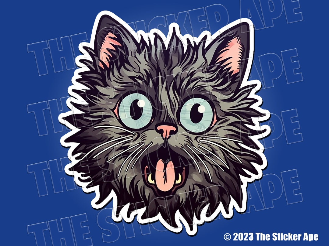 Scaredy Cat Vinyl Cat Sticker the Face Says It All - Etsy