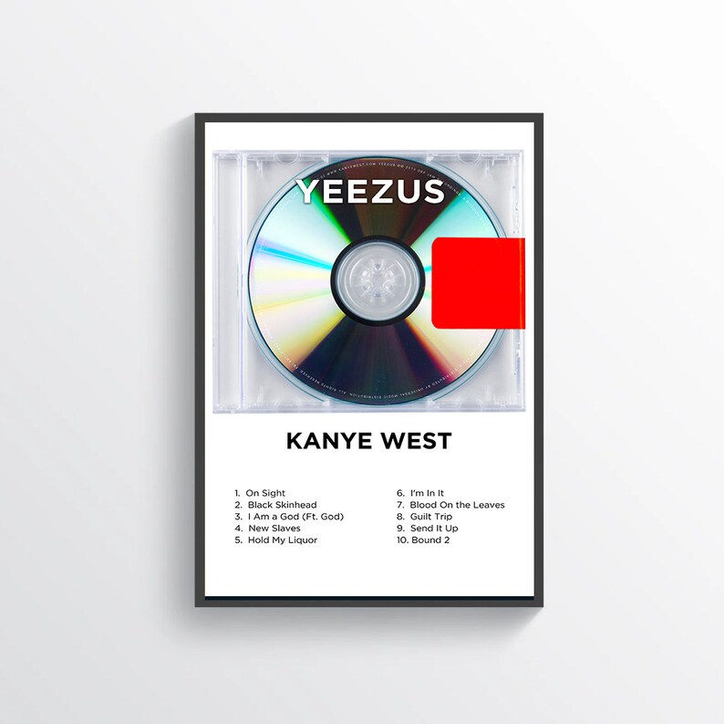 Kanye West Music Poster, Yeezus | Music Poster | Album Poster | Album ...