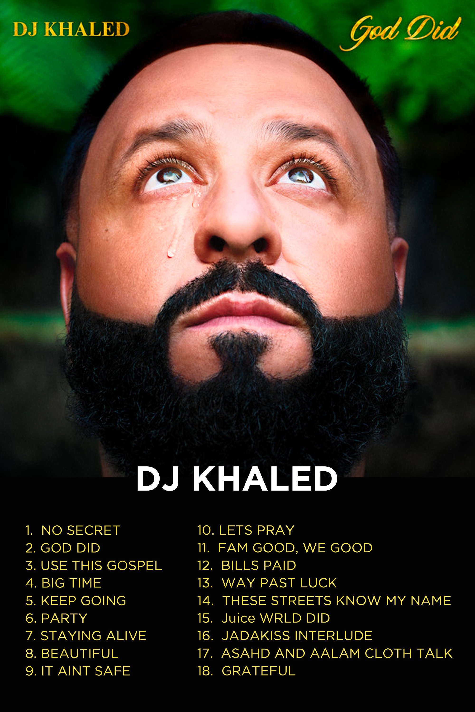 DJ Khaled Music Poster, God Did | Music Poster | Album Poster | Album ...
