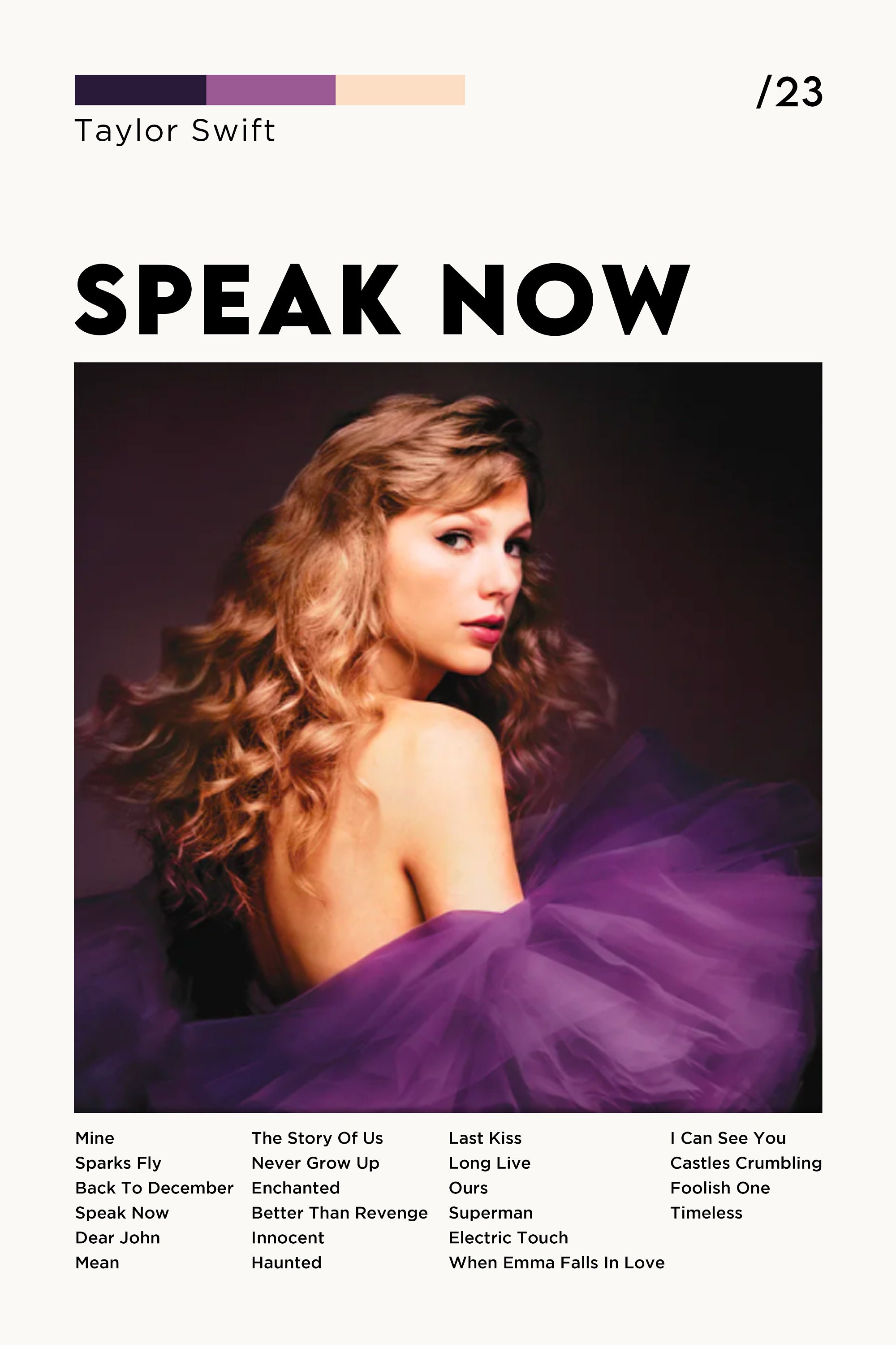 Taylor Swift Music Poster, Speak Now Music Poster Album Poster Album ...