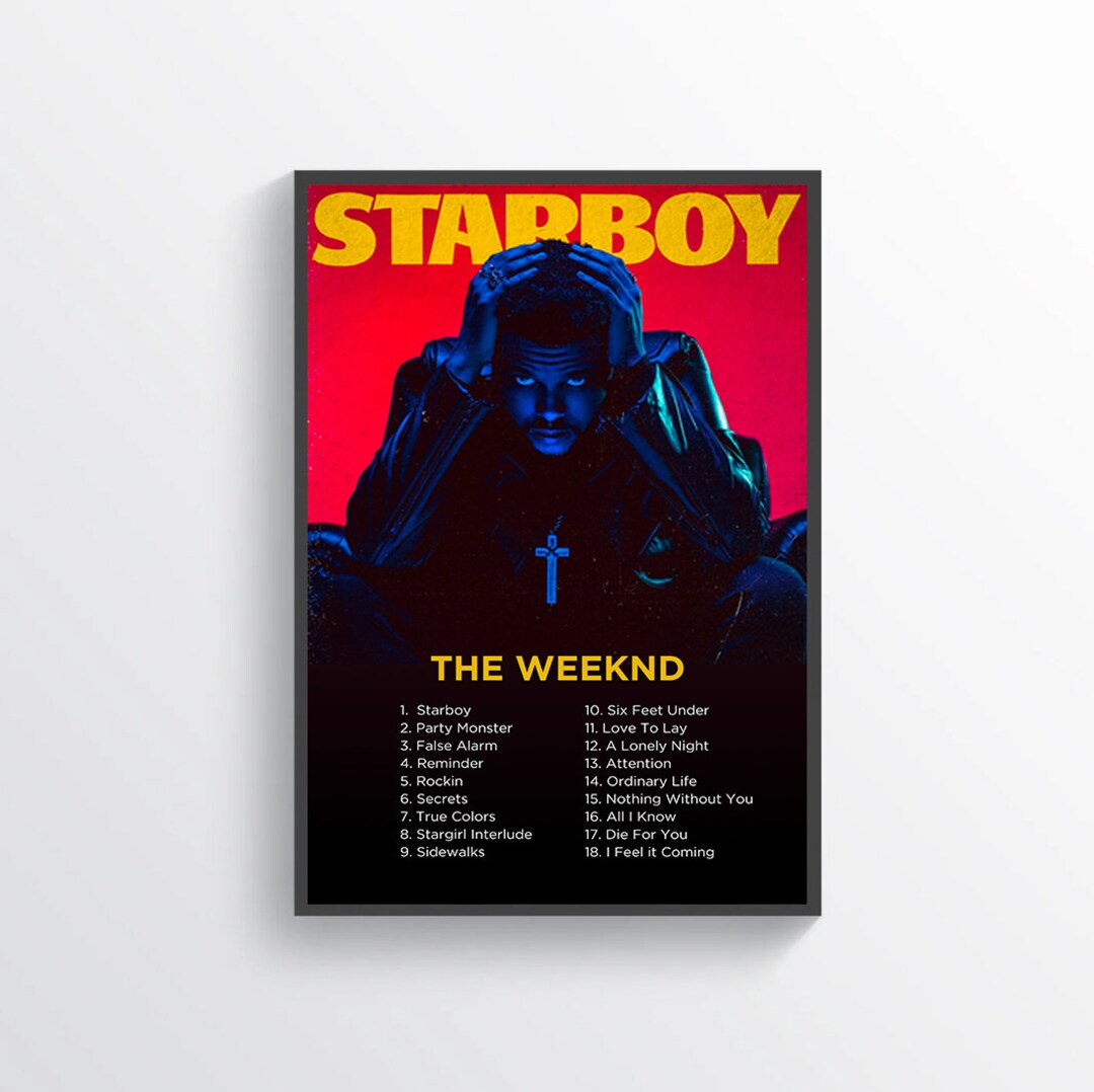 The Weeknd Music Poster, Starboy Music Poster Album Poster Album Album ...