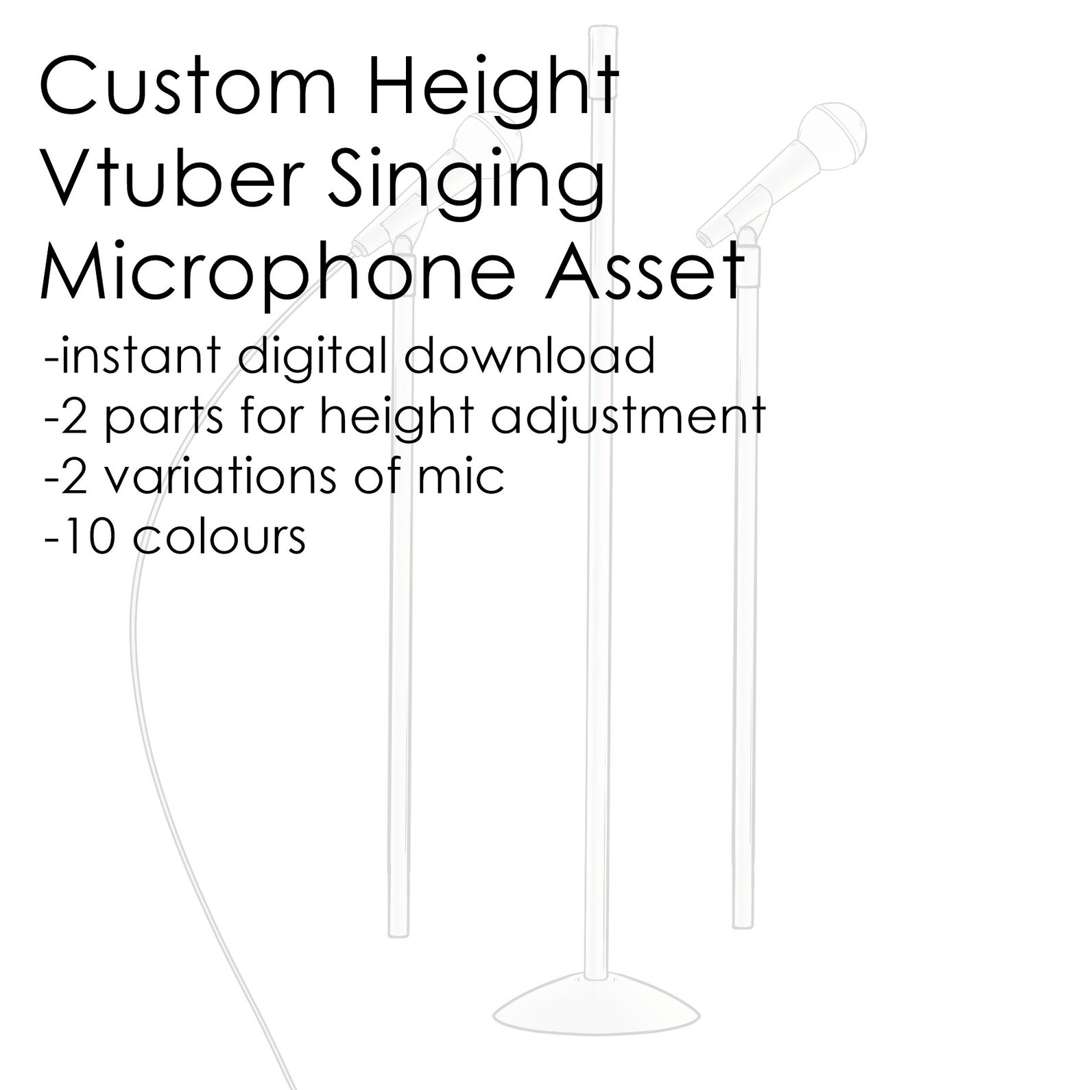 Vtuber Adjustable Standing Microphone Asset for Singing - Etsy