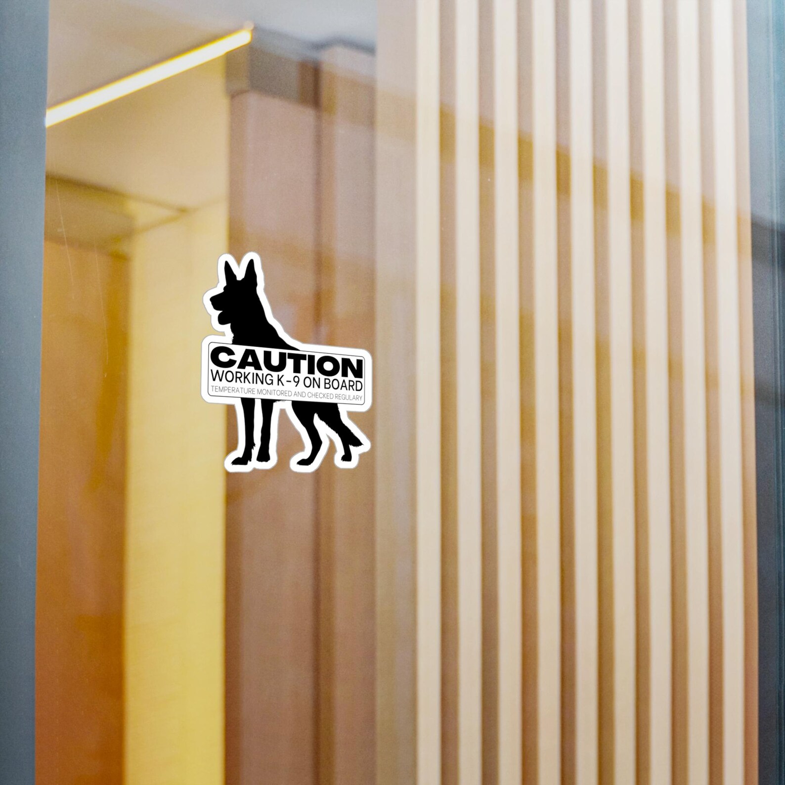 Working K9 on Board, Vinyl Decal Sticker, German Shepherd, Temperature ...