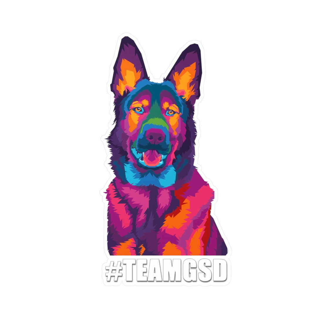 Colorful German Shepherd Sticker, GSD Decal, K9, Teamgsd, Dog, Pet ...