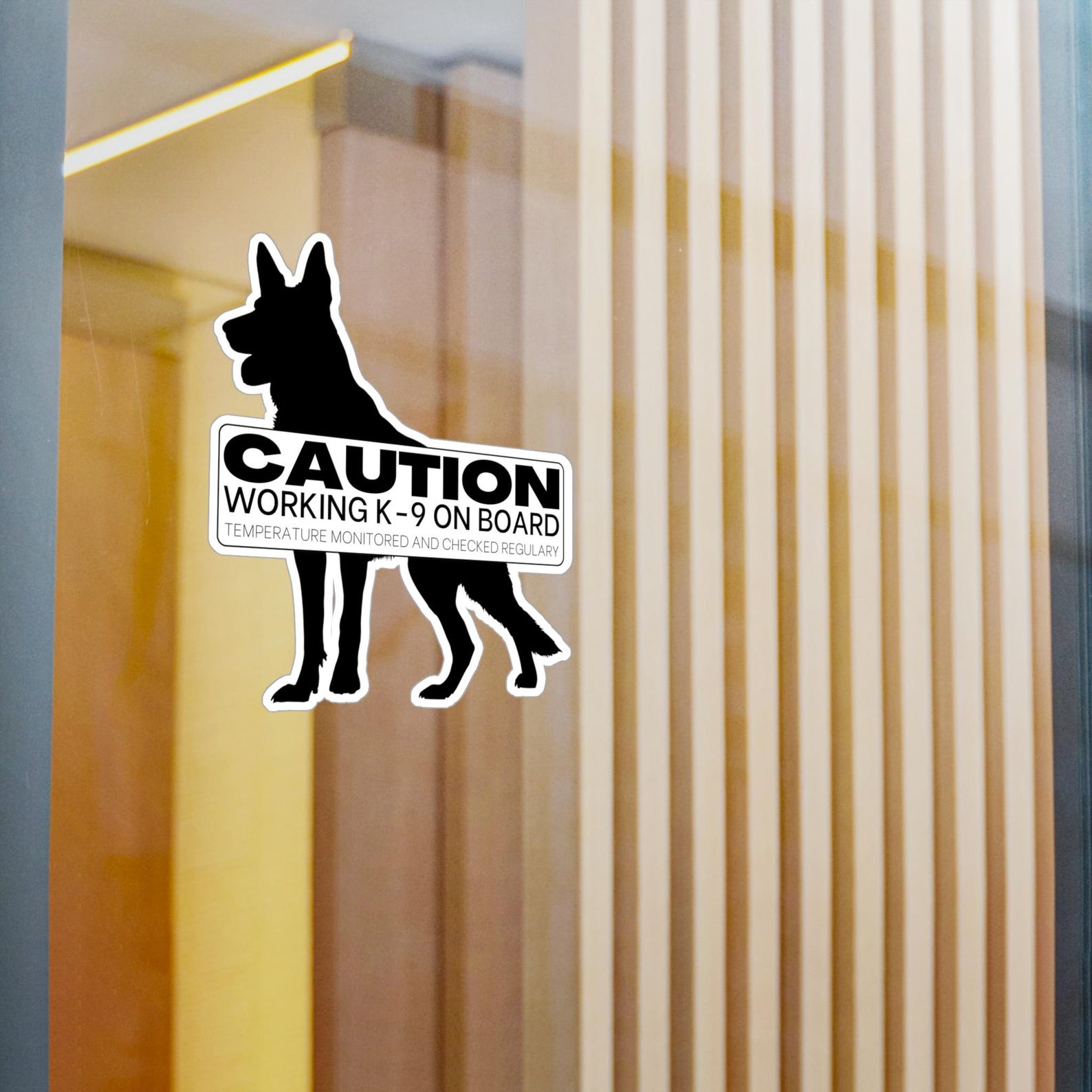 Working K9 on Board, Vinyl Decal Sticker, German Shepherd, Temperature ...