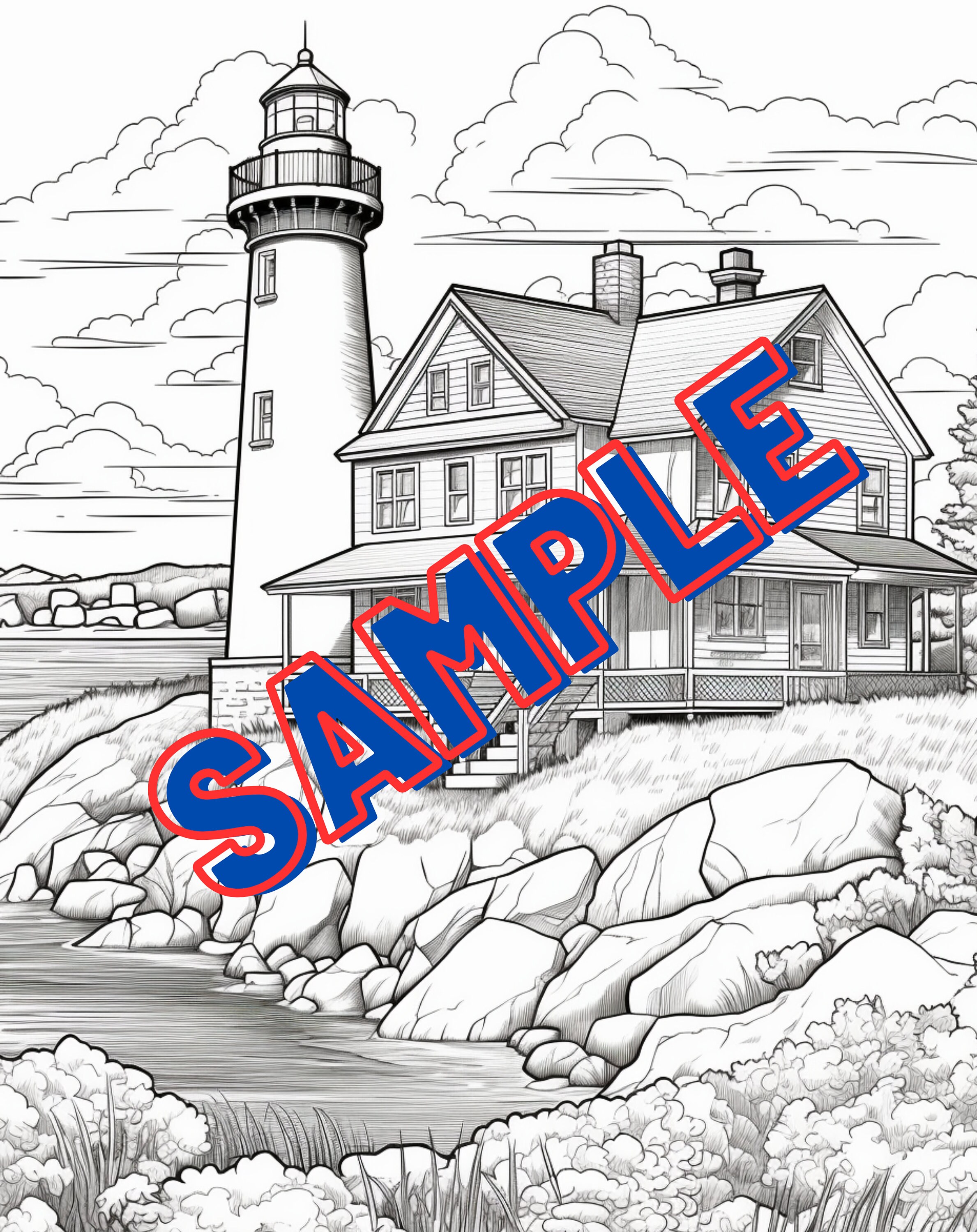 Radiant Beacons: A Lighthouse Coloring Book DIGITAL DOWNLOAD PDF - Etsy