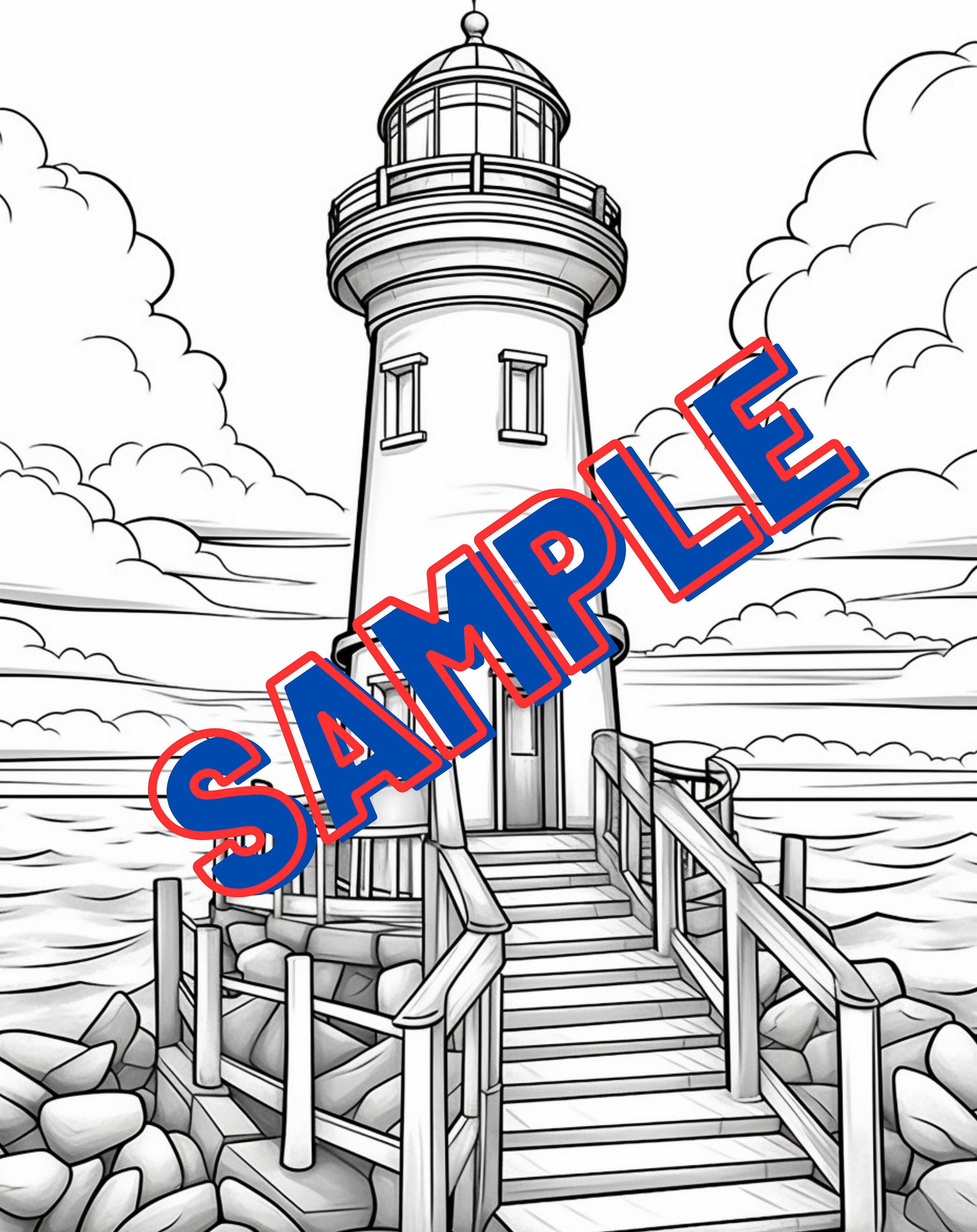 Radiant Beacons: A Lighthouse Coloring Book DIGITAL DOWNLOAD PDF - Etsy